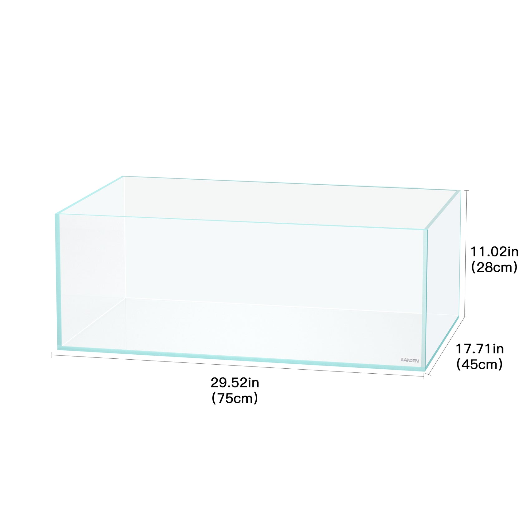 LANDEN 75S 22.1 Gal Shallow Tank, Shallow Fish Tank, Rimless Low Iron ...