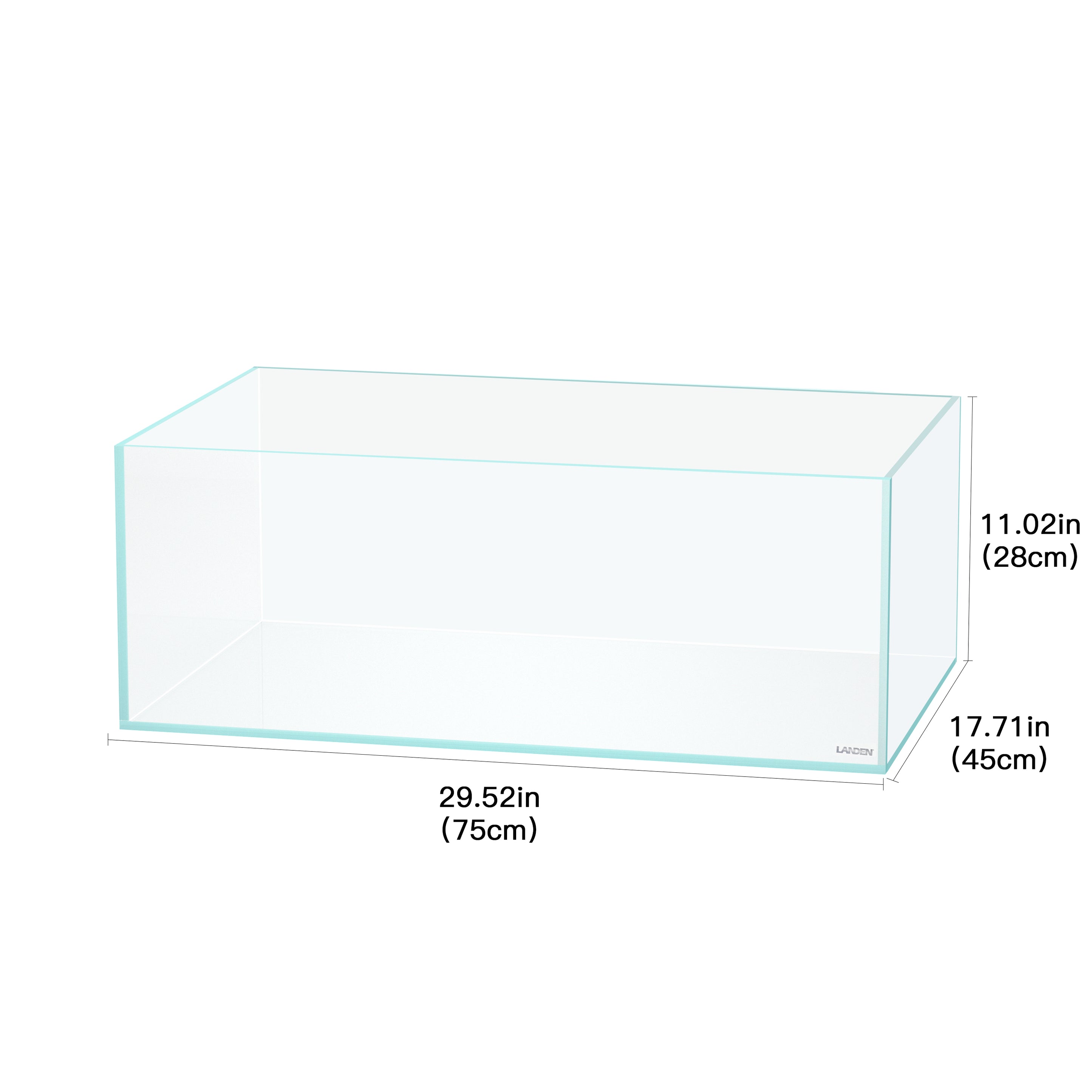 LANDEN 75S 22.1 Gal Shallow Tank, Shallow Fish Tank, Rimless Low Iron ...