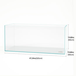 Landen 120P 72.2 Gallon Rimless Low Iron Aquarium Tank, 47.2" W × 19.7 ...